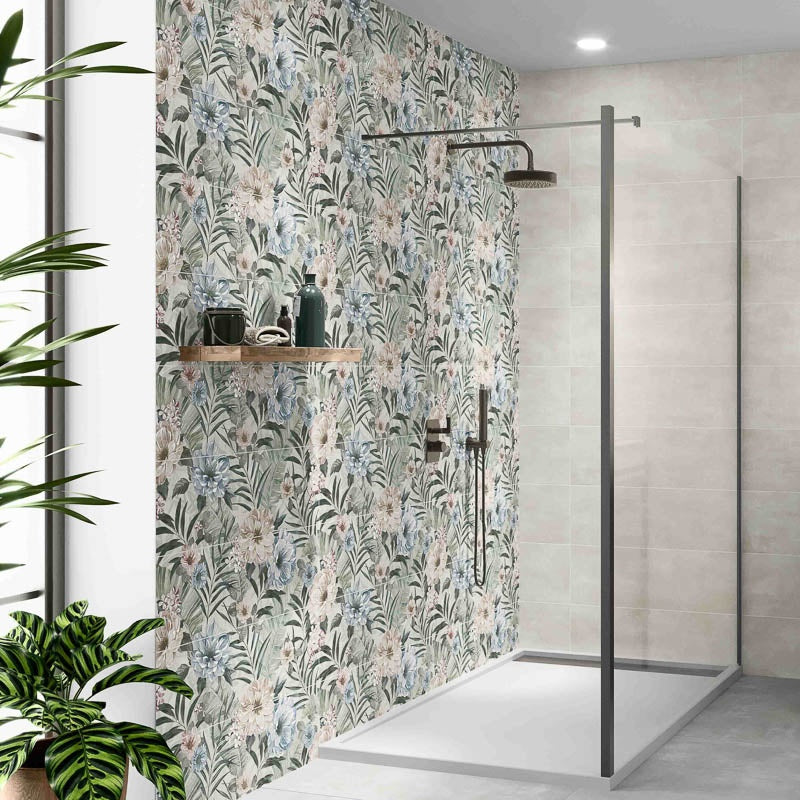 More Plus Bloom Ice - Rivestimento Effetto Carta da Parati 25x75 Retti ...