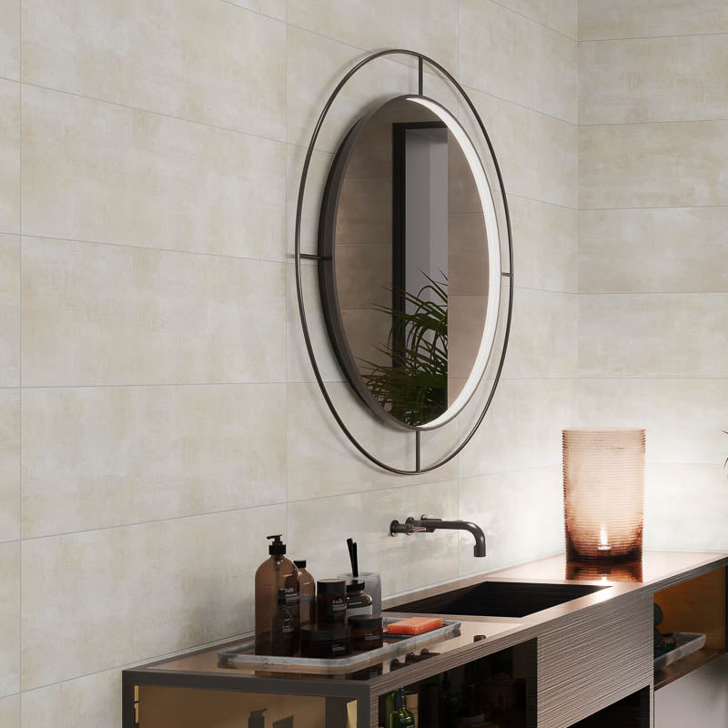 More Plus Ivory - Rivestimento Effetto Cemento 25x75 Rettificato ...