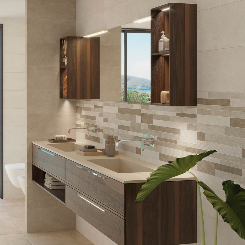 Pietra di Luna Brick Sabbia - Rivestimento Effetto Muretto 25x75 ...