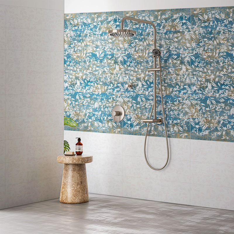 Papeete White - Rivestimento Floreale Effetto Tono su Tono 25x75 ...