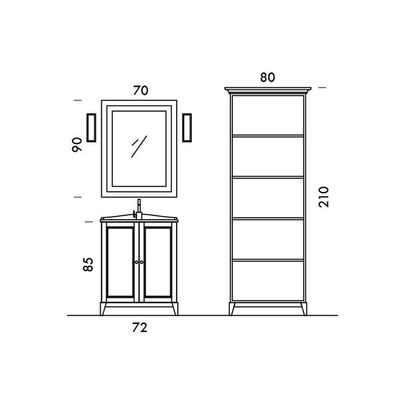 Ricordi - Mobile Bagno Classico a Terra con Due Ante — MatericaSHOP